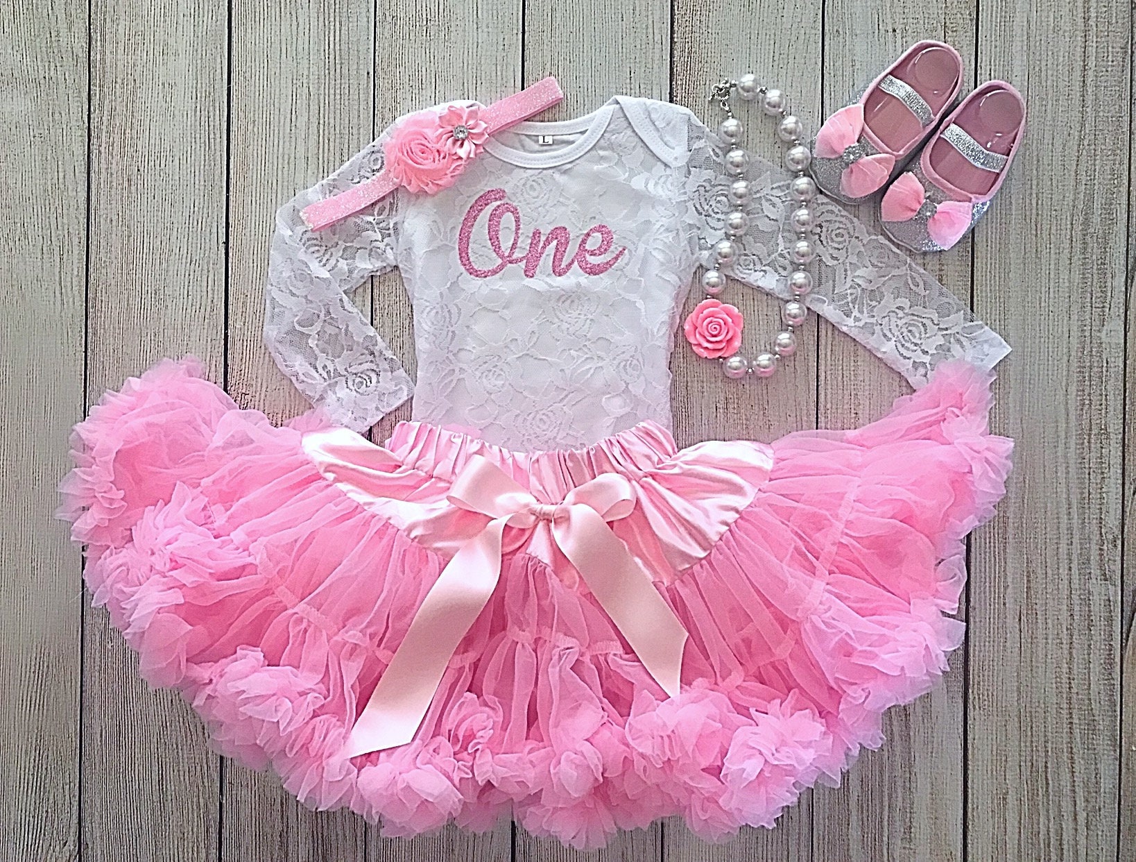 Baby Girl First Birthday Outfit in Lace 1st Birthday Outfit | Etsy