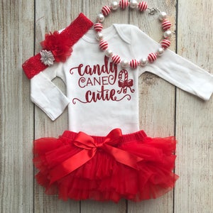 Baby Girl Christmas Outfit - Candy Cane Cutie Outfit - Baby Girl ...