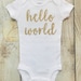Hello World Outfit in Gold Glitter and Wine/burgundy/maroon - Baby Girl ...