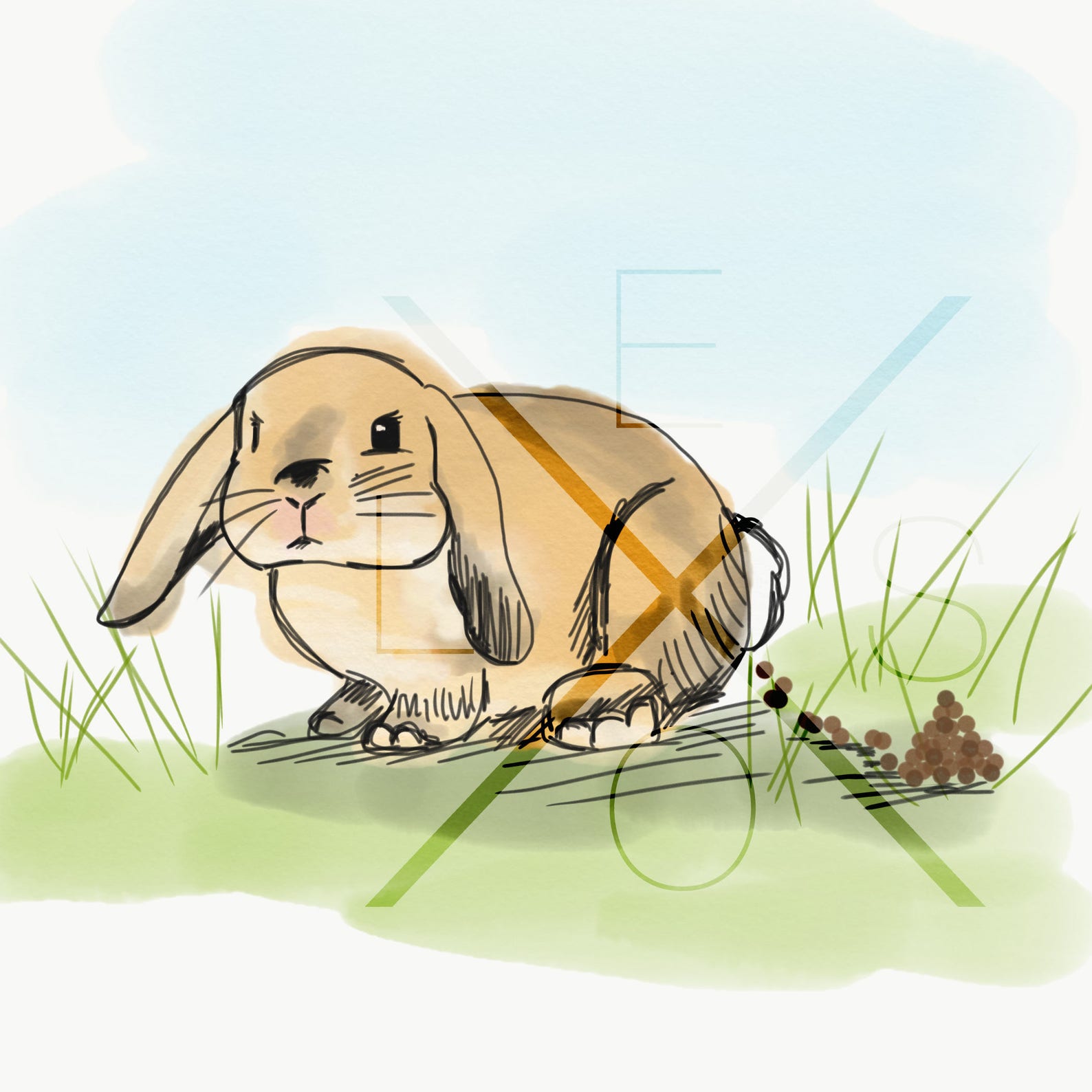 Pooping Bunny Rabbit Print – Funny Bathroom Wall Art (digital Download ...