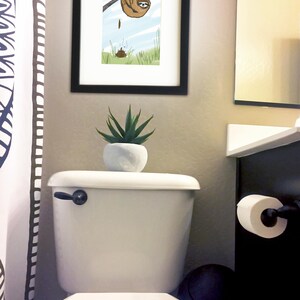 Sloth - Bathroom Art Decor- Poo Collection (home Decor, Wall Art, Home ...