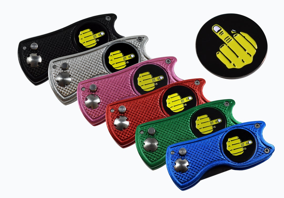 Switchblade Style Golf Divot Tool With Middle Finger Golf Ball Marker ...