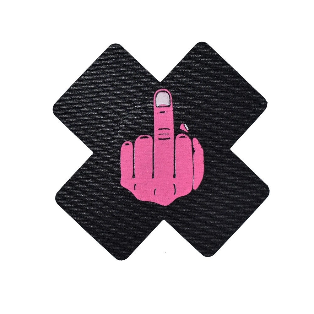 Pink X Luminescent Middle Finger Sexy Waterproof Pool & Rave Pasties 2 ...