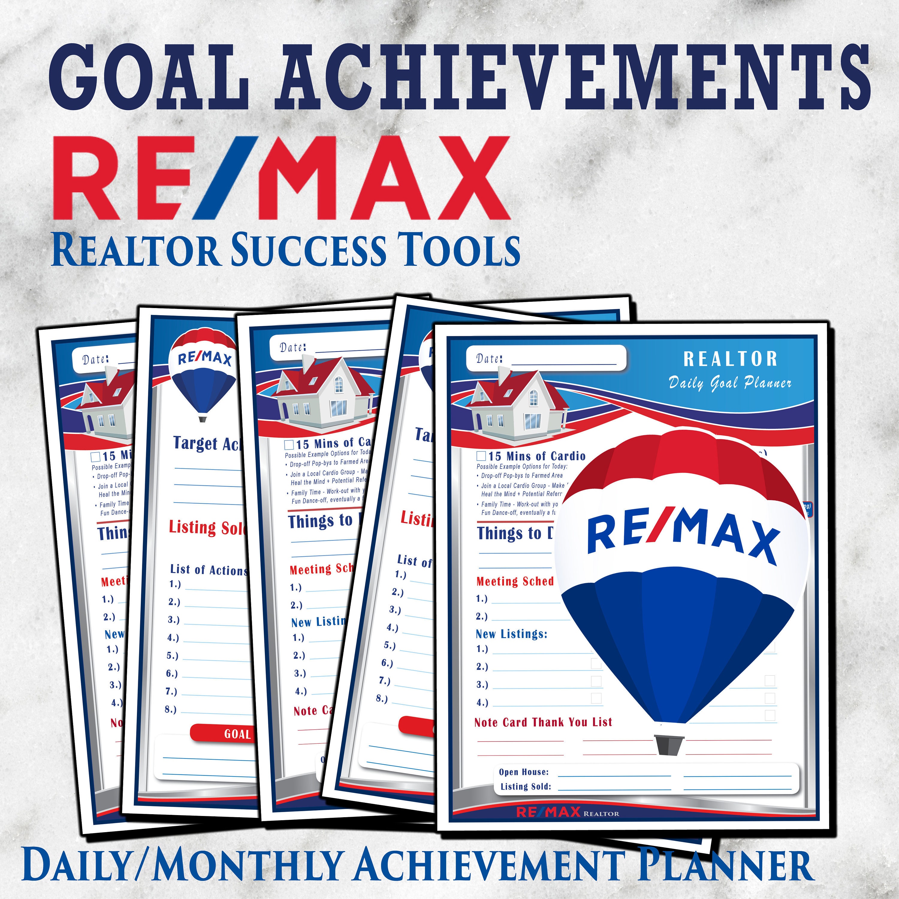 REMAX - Real Estate Printable - Goal Achievement - Daily and Monthly ...