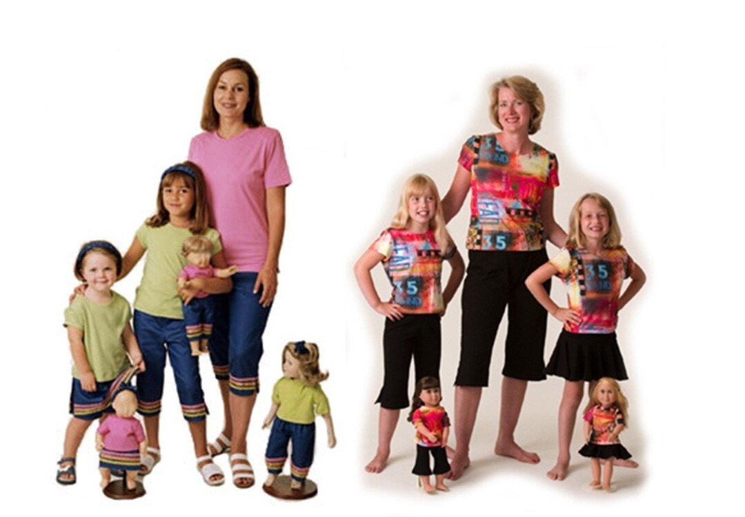 Girl Doll & Mom Matching Capri Sets 5 Colors 14.5 Wellie Wisher and 15 ...