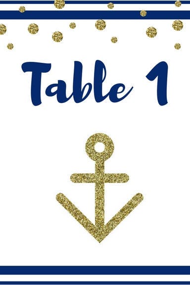 Printable Table Numbers Nautical Wedding Table Numbers | Etsy
