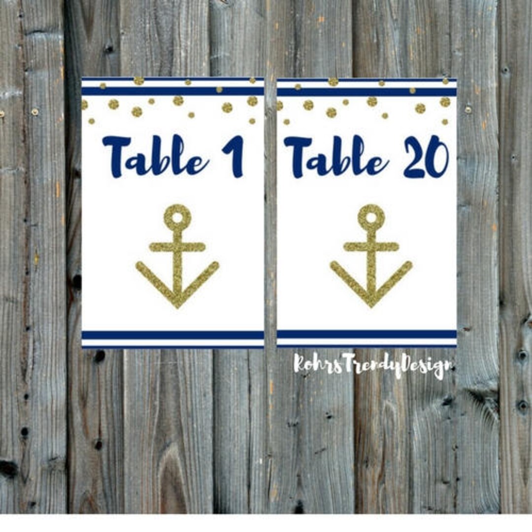 Printable Table Numbers Nautical Wedding Table Numbers - Etsy