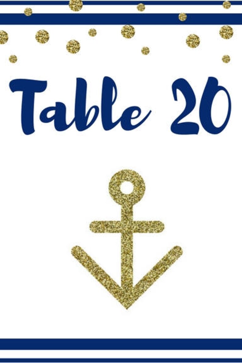 Printable Table Numbers Nautical Wedding Table Numbers - Etsy