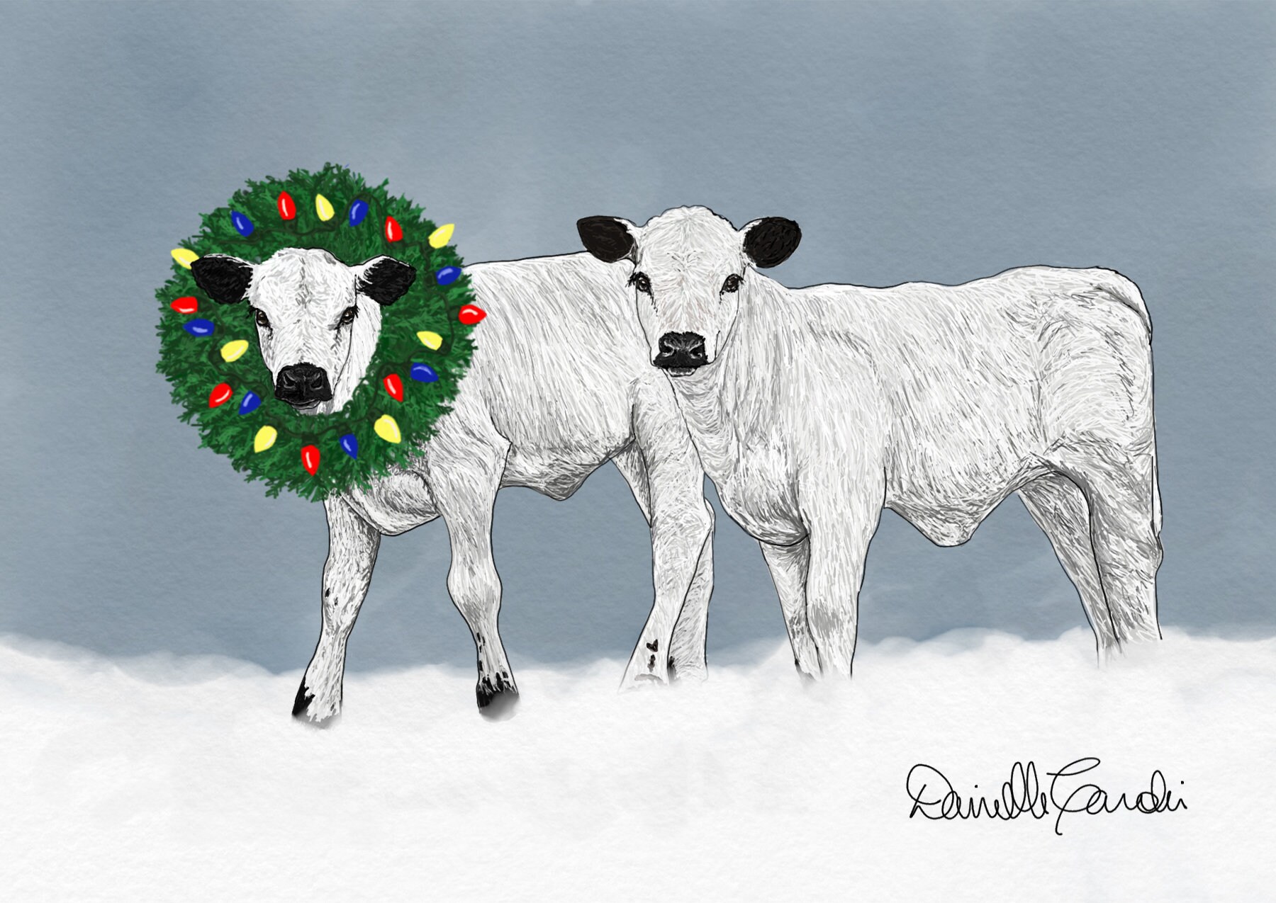 Farm Animal Christmas Card Set - Etsy