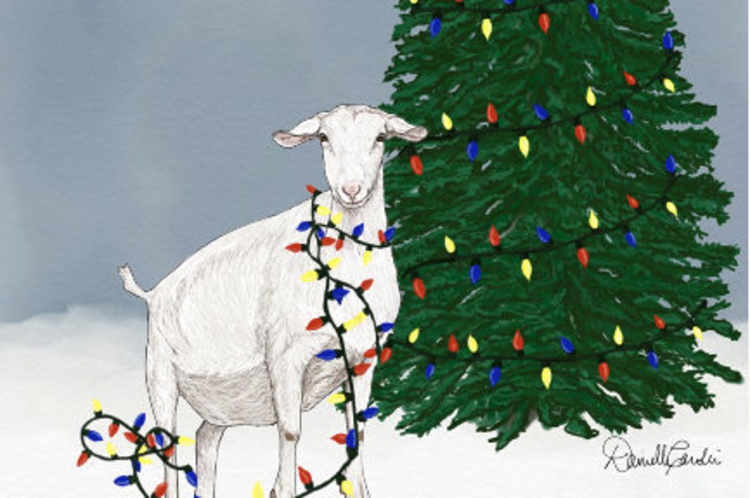 Goat Christmas Card - Etsy