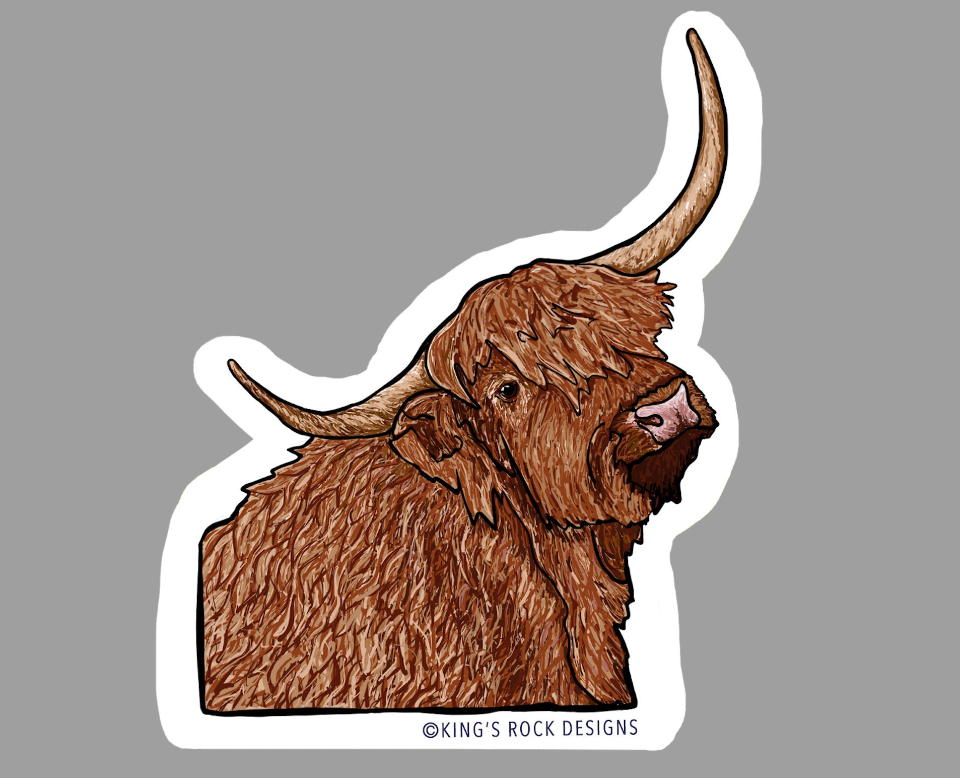 Scottish Highland Cow Sticker - Etsy