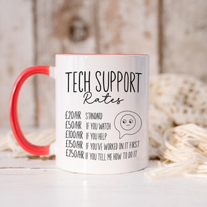 Tech Support Rates, Gift for Tech Guy, IT Tech Gifts, Tech Support Gift ...