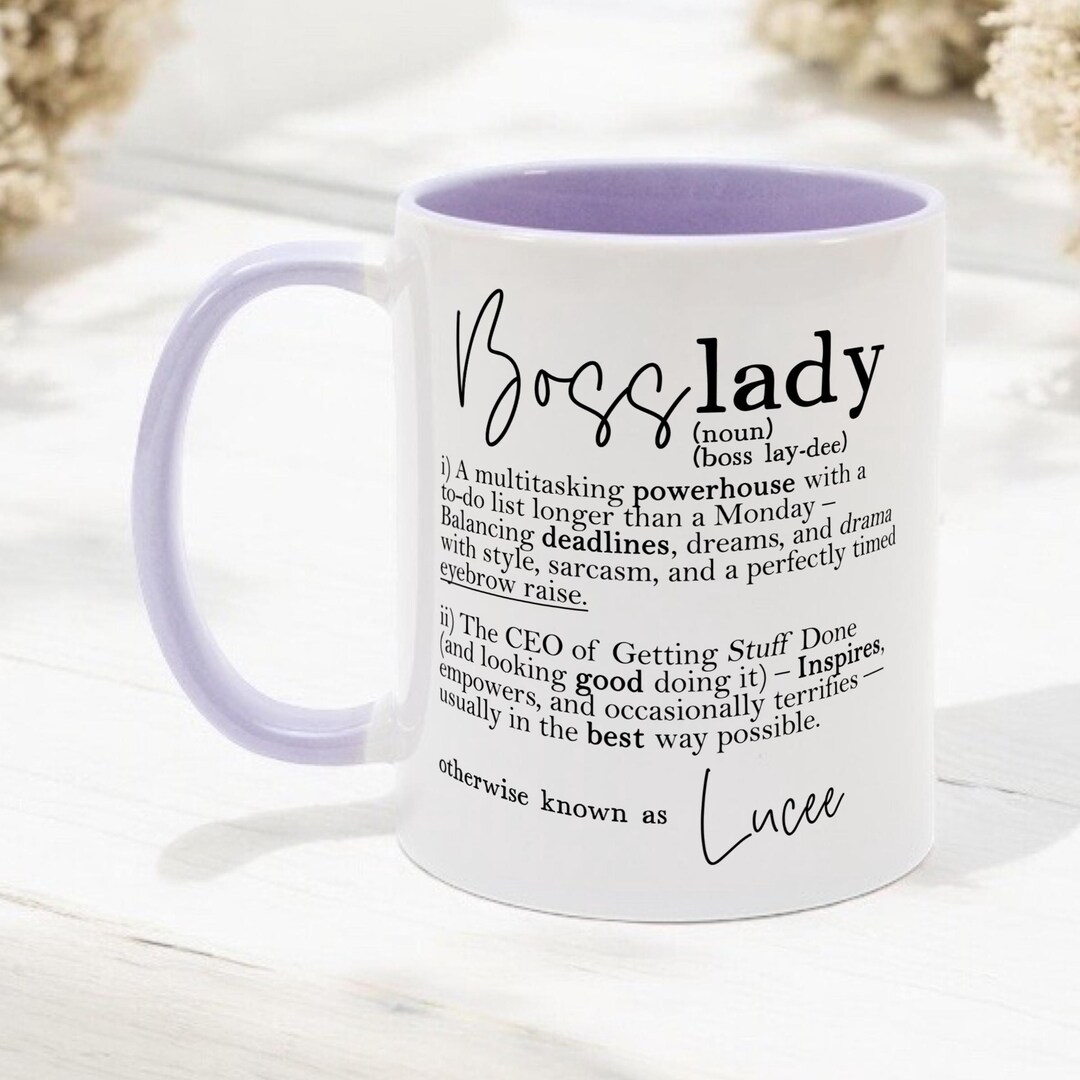 Personalised Boss Lady Definition Mug, Work Bestie Gift - Etsy