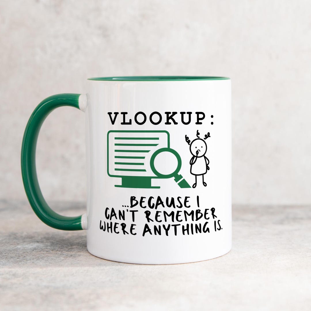 VLOOKUP Spreadsheet Mug, Guru Pro Data Analyst Mug, Excel Mug ...