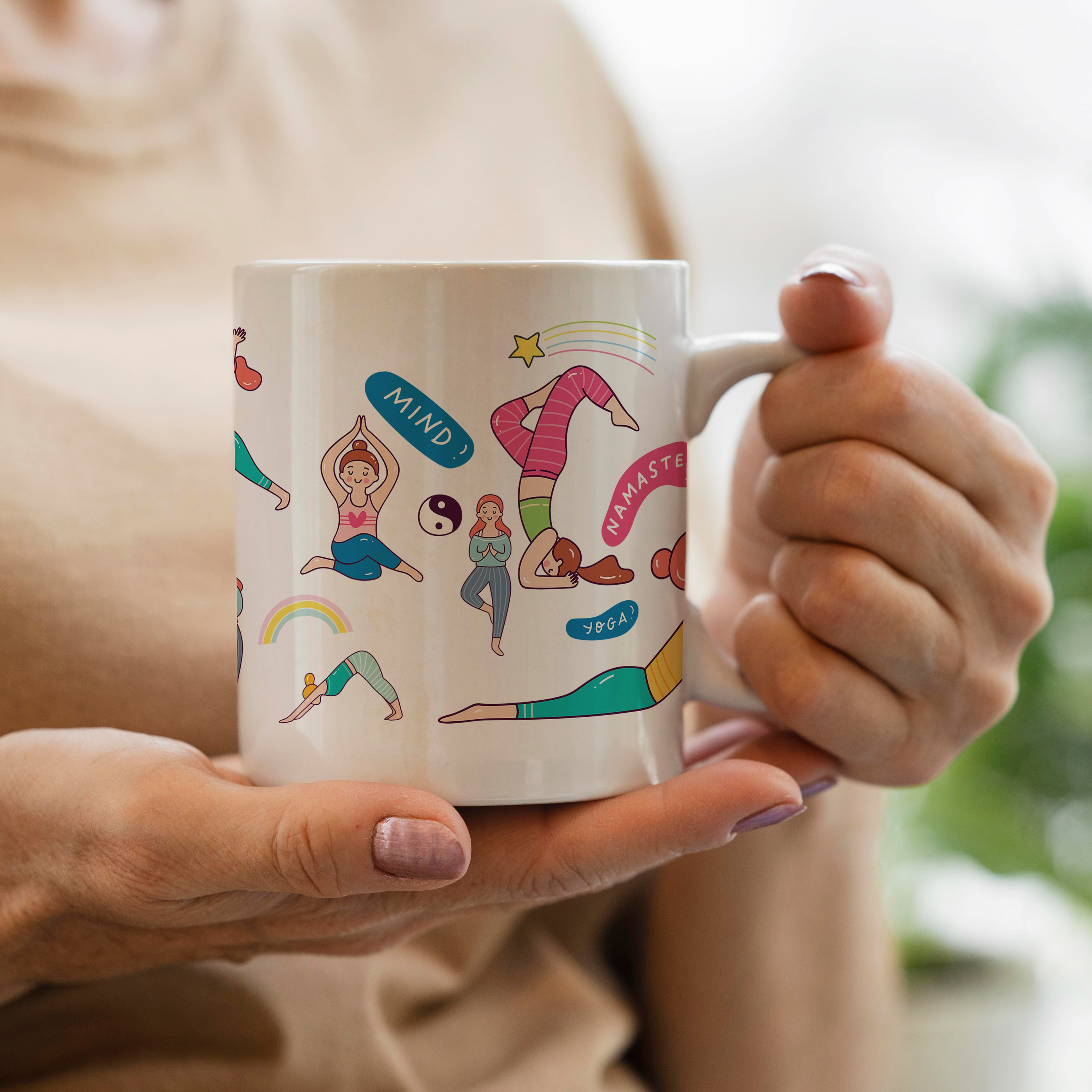 Yoga Mug Full Wrap Mug Yoga Poses Yoga Mum Gift Gift for | Etsy