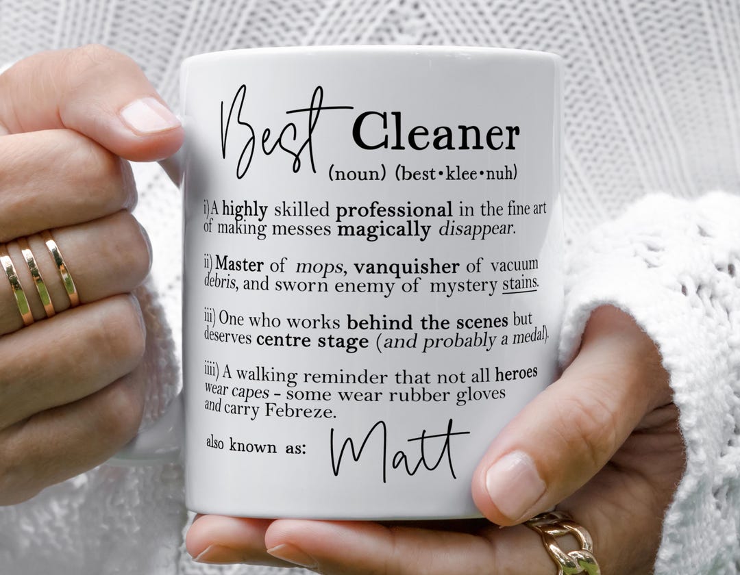 Personalised Best Cleaner Mug, Thank You Cleaner Gift, Appreciation Mug ...