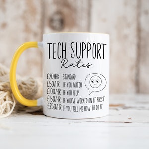 Tech Support Rates, Gift for Tech Guy, IT Tech Gifts, Tech Support Gift ...