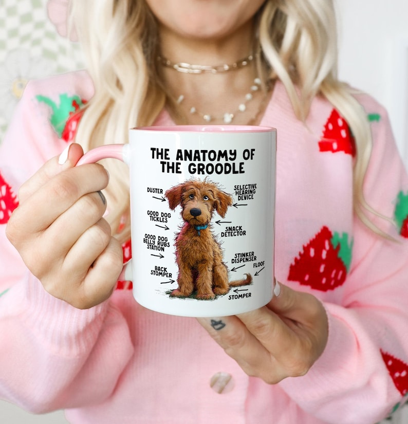 Groodle Anatomy Mug, Golden Doodle Mum Mug, Dog Dad Gift, Dog Owner ...