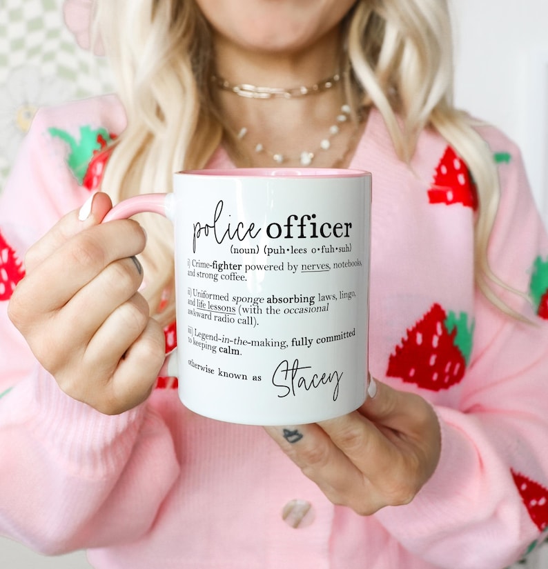 Personalised Police Officer Mug, Funny Definition, Ceramic Coffee Cup ...