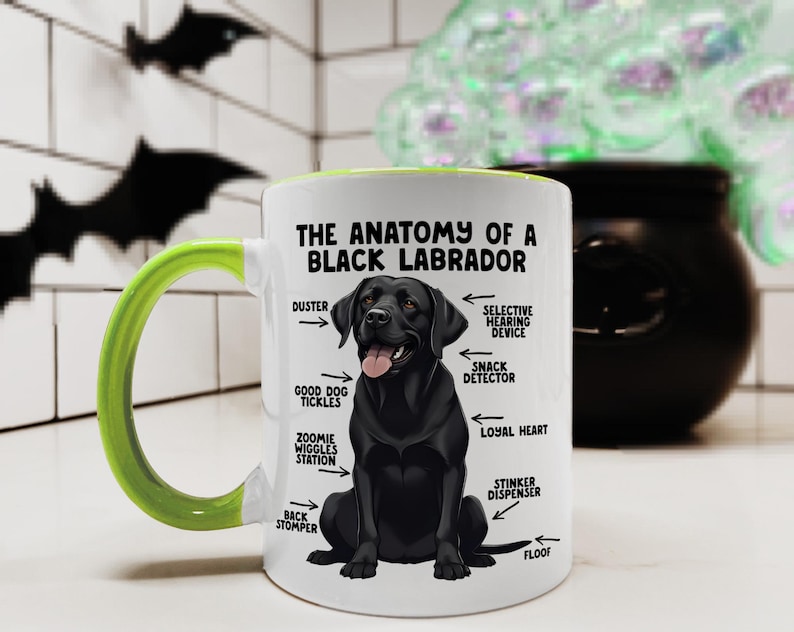 Black Labrador Anatomy Coffee Mug - Funny Dog Owner Gift. - Etsy UK