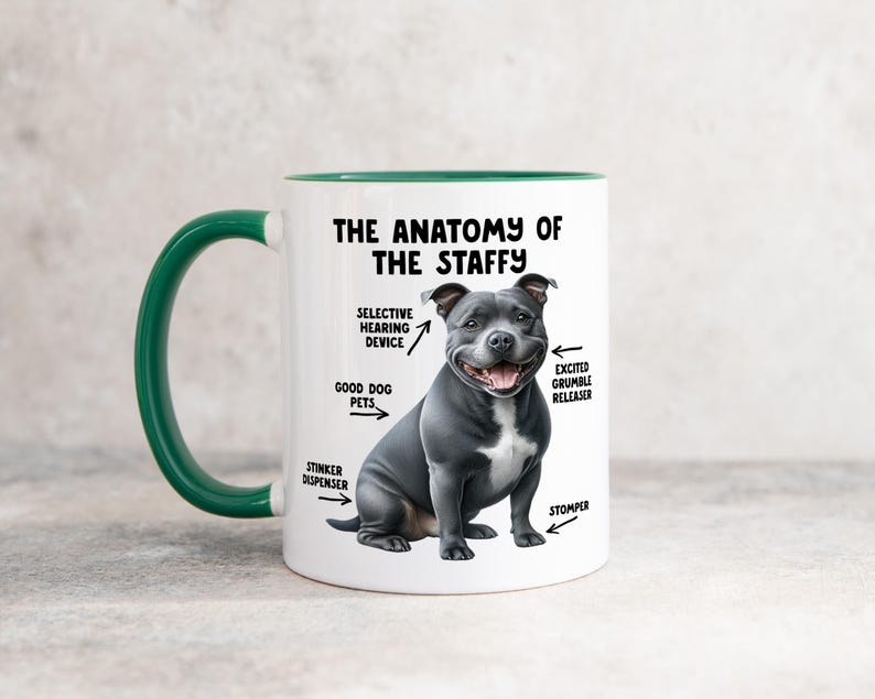 Anatomy of the Staffy Mug, Staffordshire Bull Terrier Gifts, Dog Lover ...