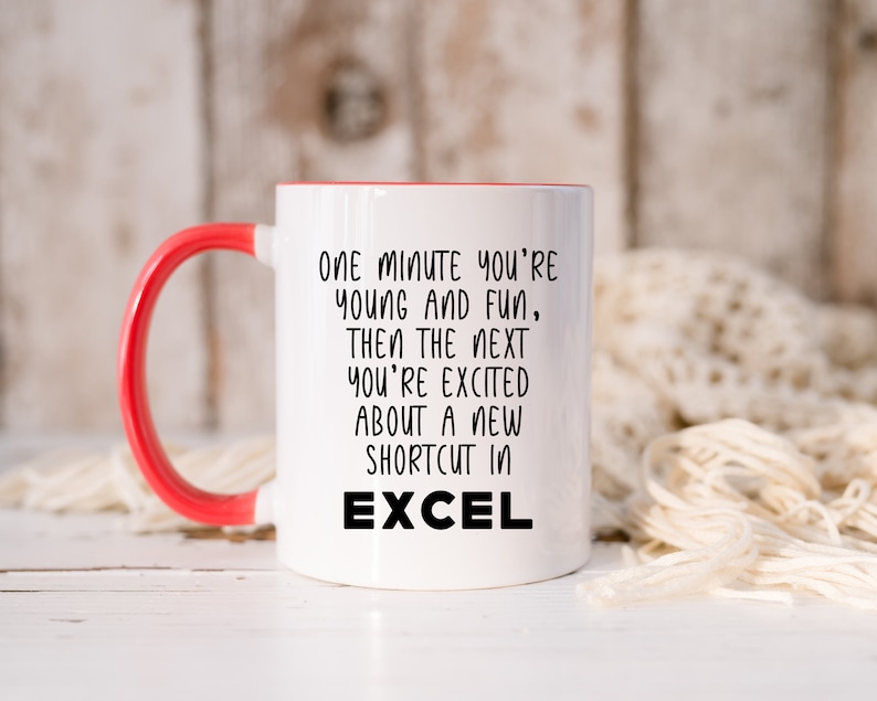 Funny Excel Shortcut Mug, Spreadsheet Lover Gift - Etsy