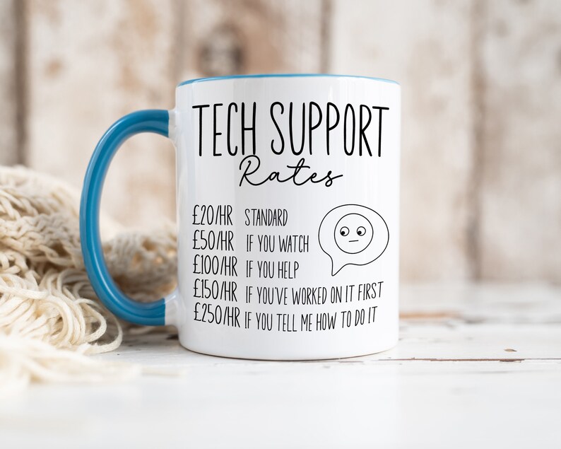 Tech Support Rates, Gift for Tech Guy, IT Tech Gifts, Tech Support Gift ...