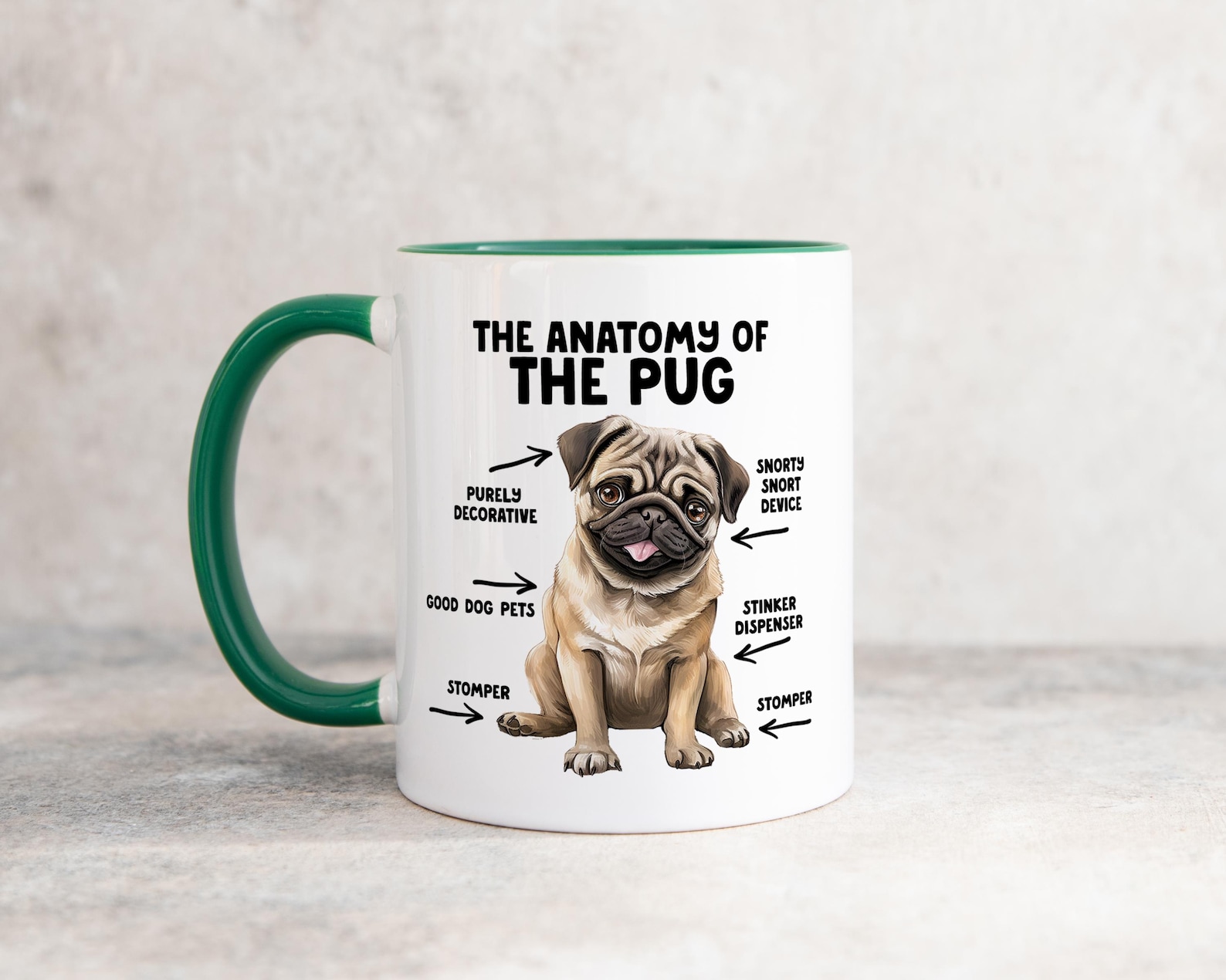 Funny Pug Anatomy Coffee Mug, Pug Mum Dog Lover Gift - Etsy