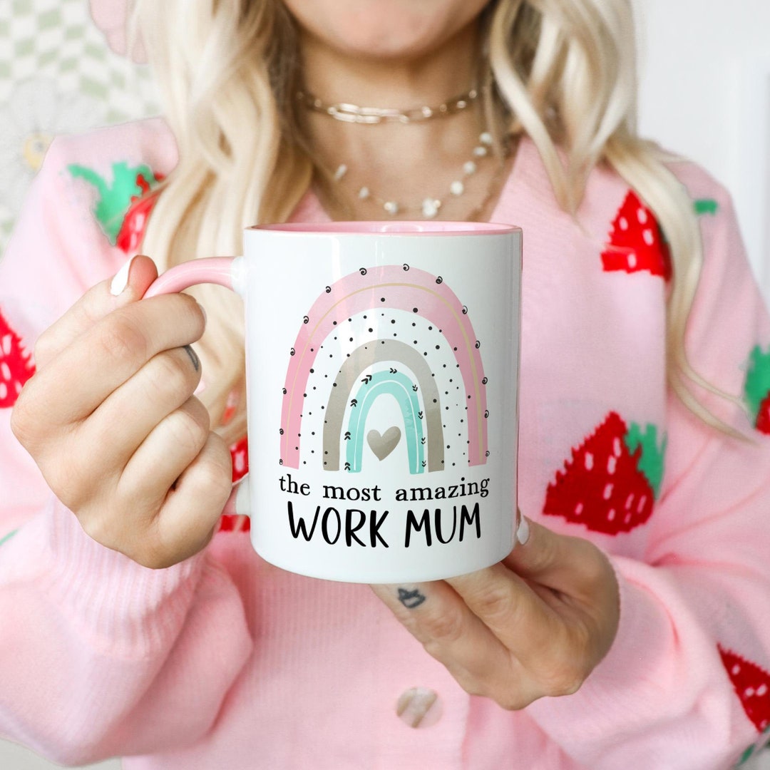 Work Mum Mug, Pastel Rainbow Ceramic Cup, Gift for Mother - Etsy