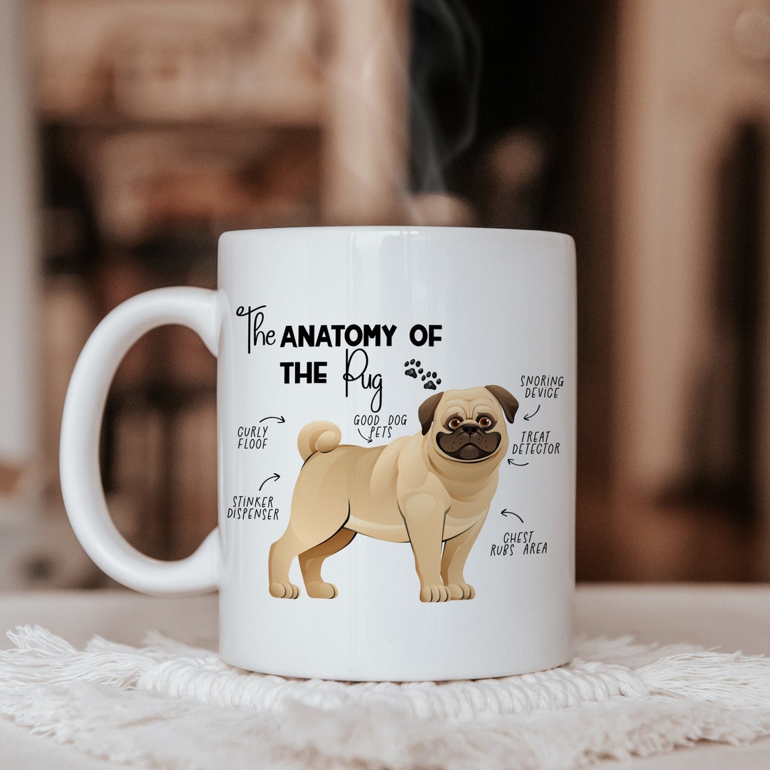 Funny Pug Anatomy Mug, Owner Gift, Pug Lover Gift, Pug Owner Mug, Pug ...