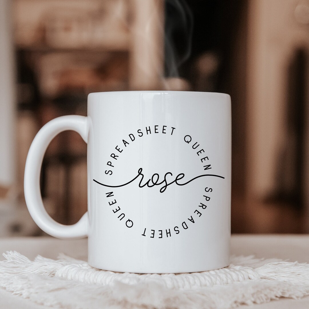 Personalised Spreadsheet Queen Mug, Excel Nerd Gift, Excel Mug Office ...
