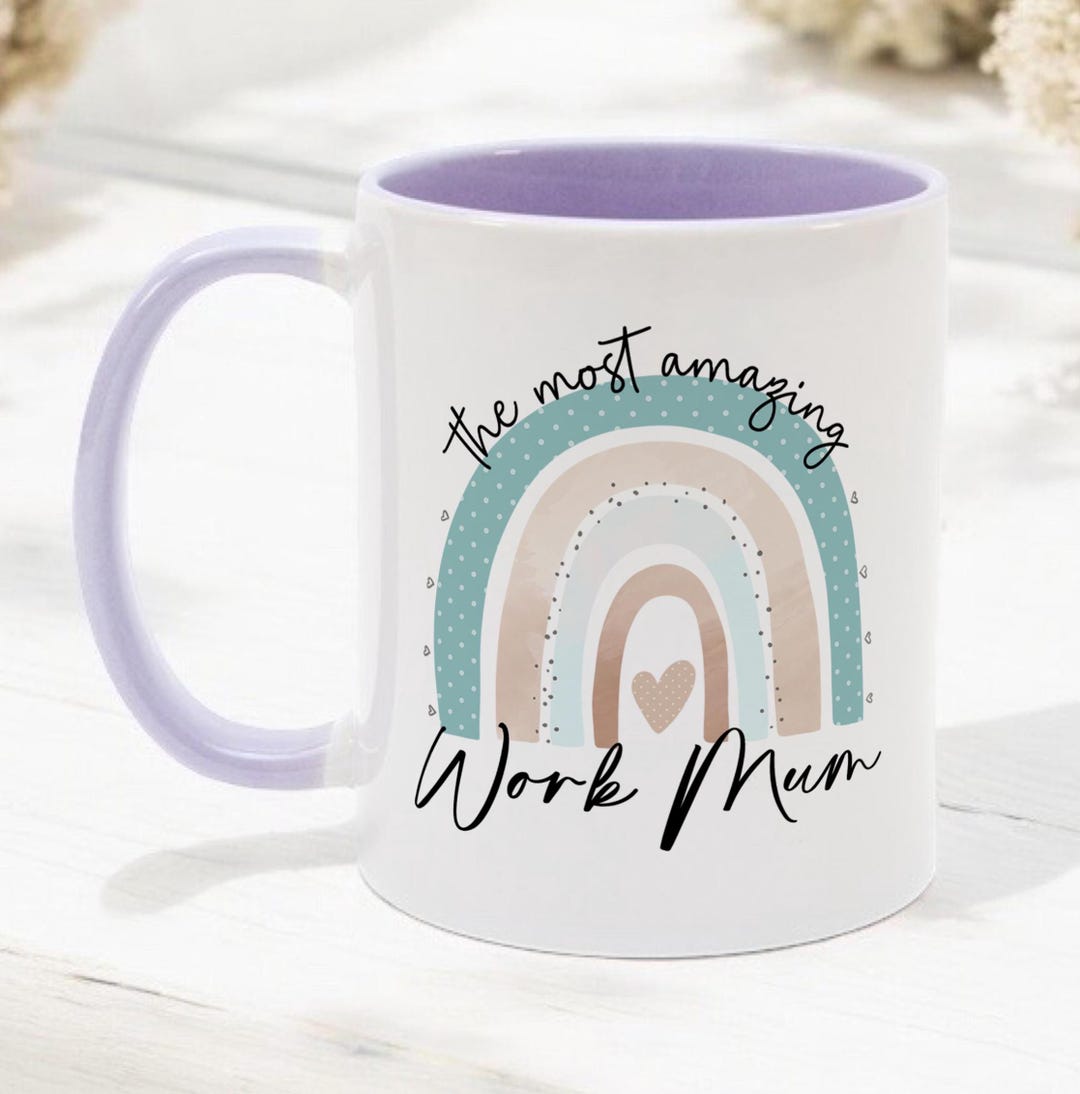 Work Mum Mug, Rainbow Design, Coworker Gift - Etsy