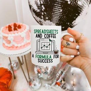 Spreadsheets and Coffee - A Formula for Success, Excel Mug Shortcut, Data Mug Excel, Accountant ...