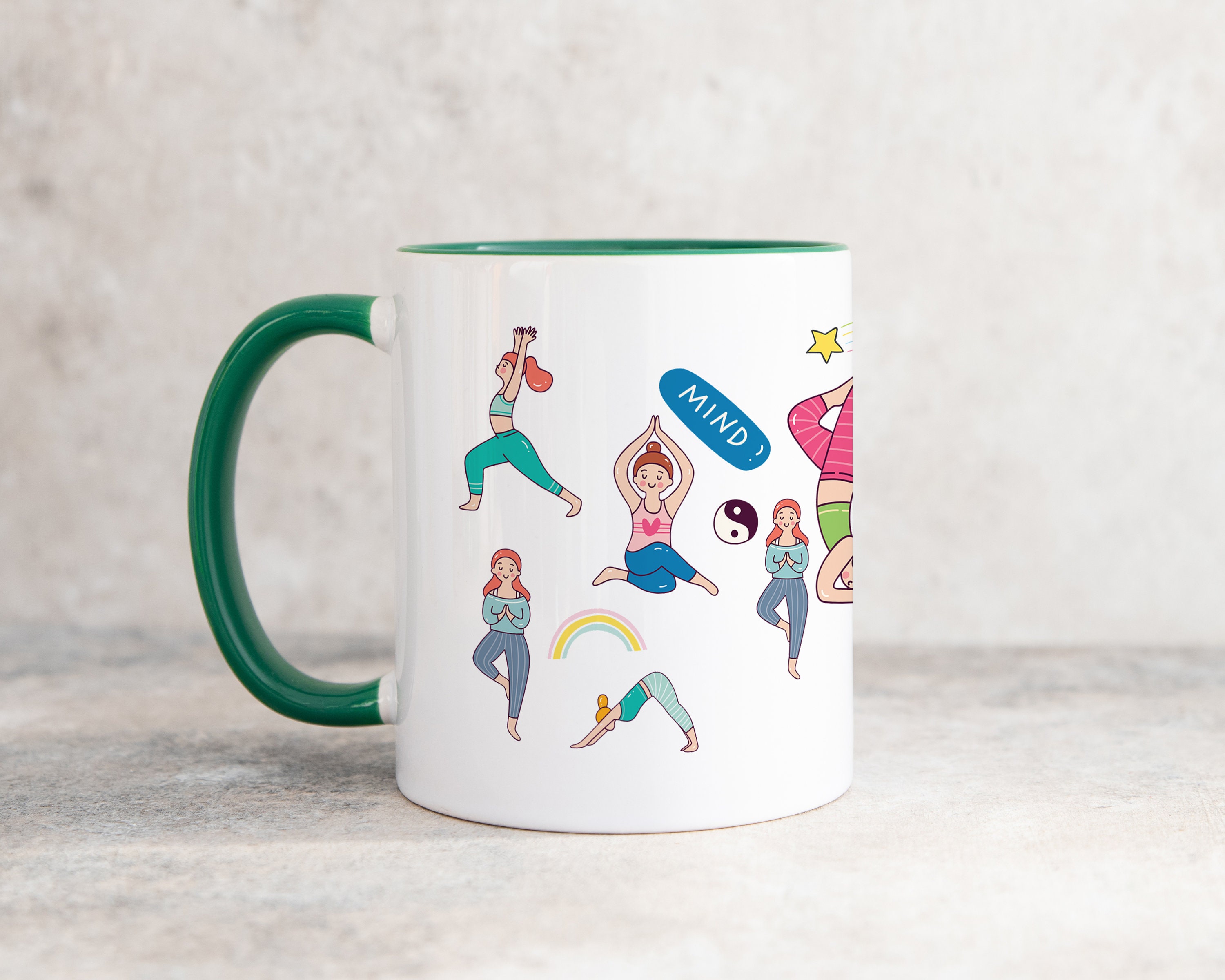 Yoga Mug Full Wrap Mug, Yoga Poses, Yoga Mum Gift for Yogi, Yoga Lover ...