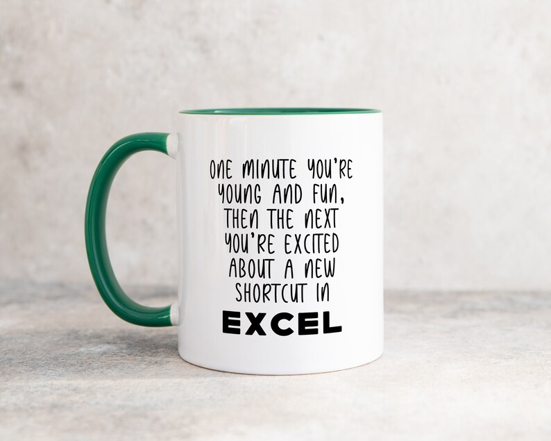 Funny Excel Shortcut Mug, Spreadsheet Lover Gift - Etsy