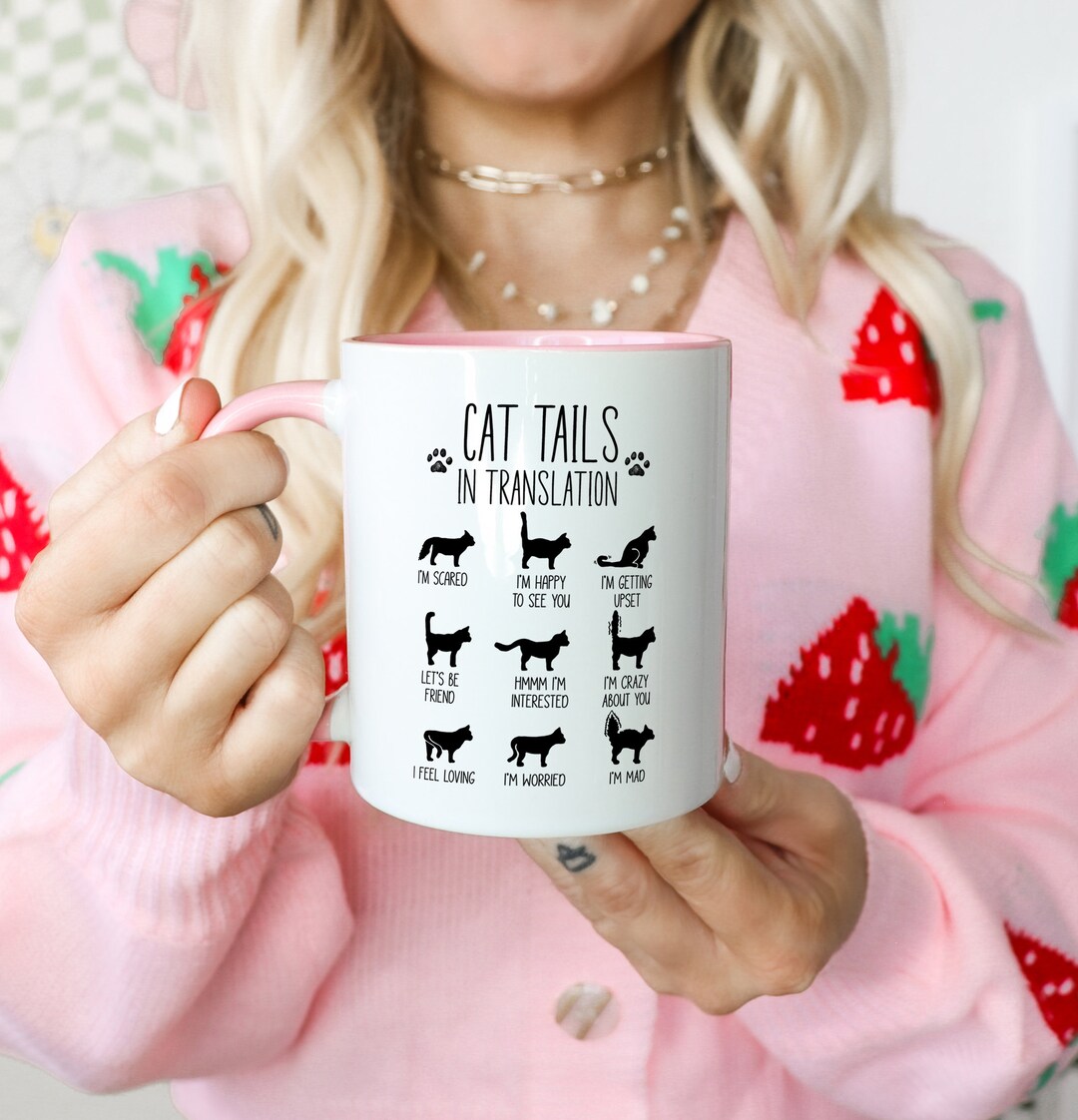 Cat Tails in Translation Mug, Cat Lover Mug, Cat Owner Gift, Funny Cat ...