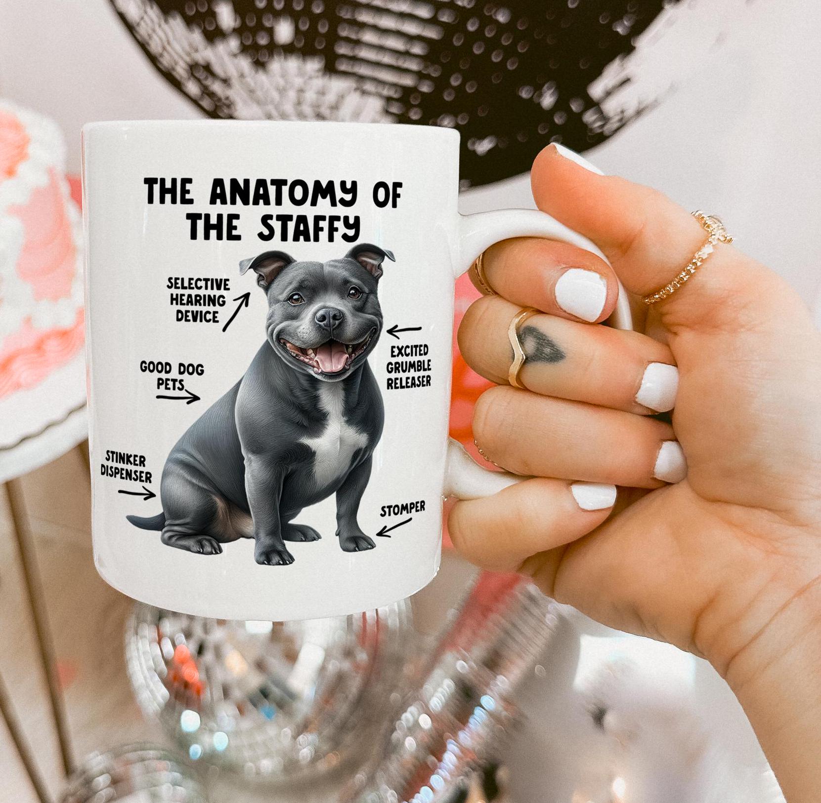 Anatomy of the Staffy Mug, Staffordshire Bull Terrier Gifts, Dog Lover ...