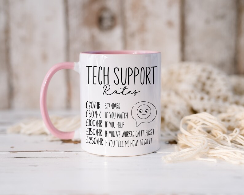 Tech Support Rates, Gift for Tech Guy, IT Tech Gifts, Tech Support Gift ...
