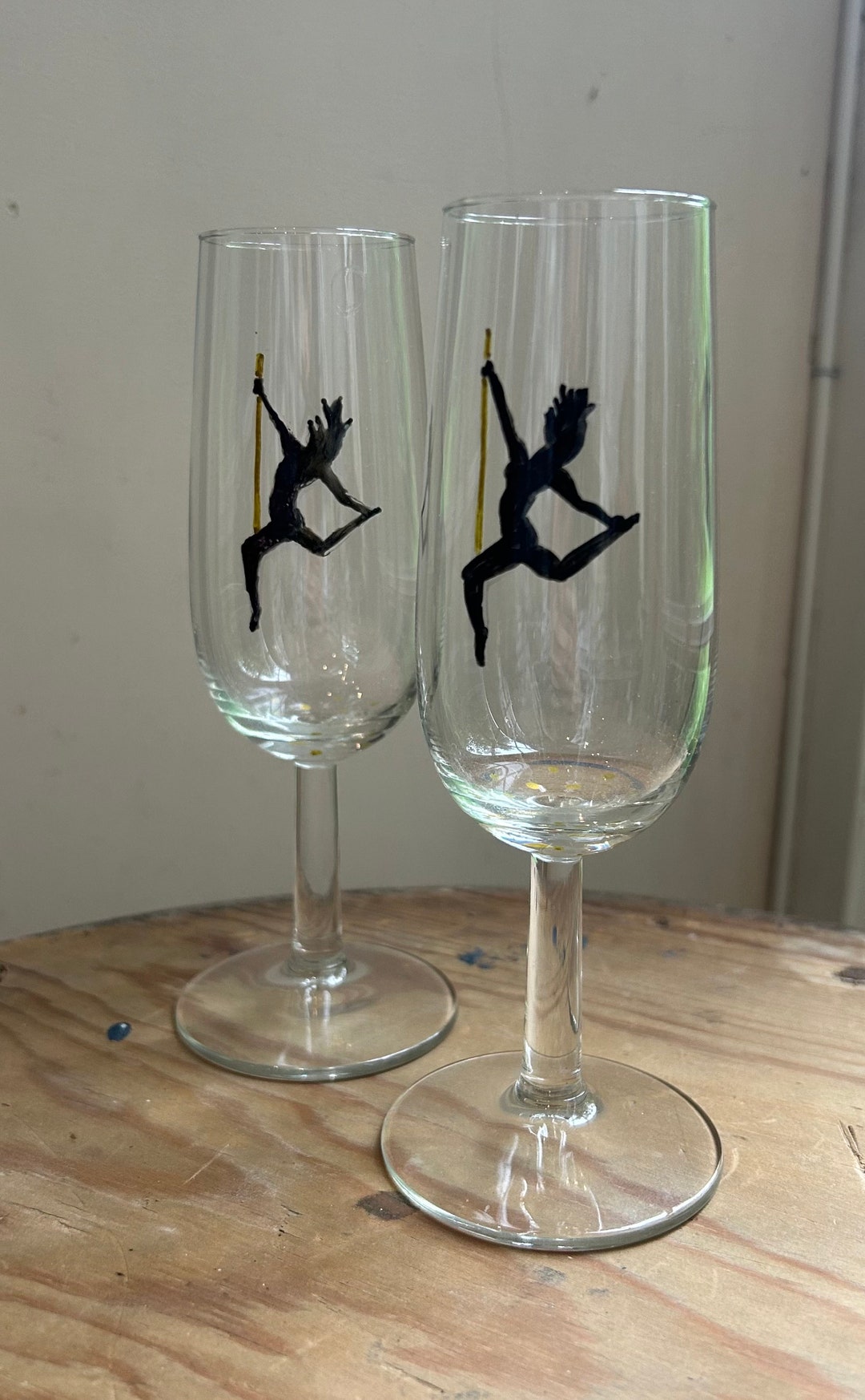 Pole Dancing Champagne Flutes, Pole Dancer Processo Glasses, Pair of ...