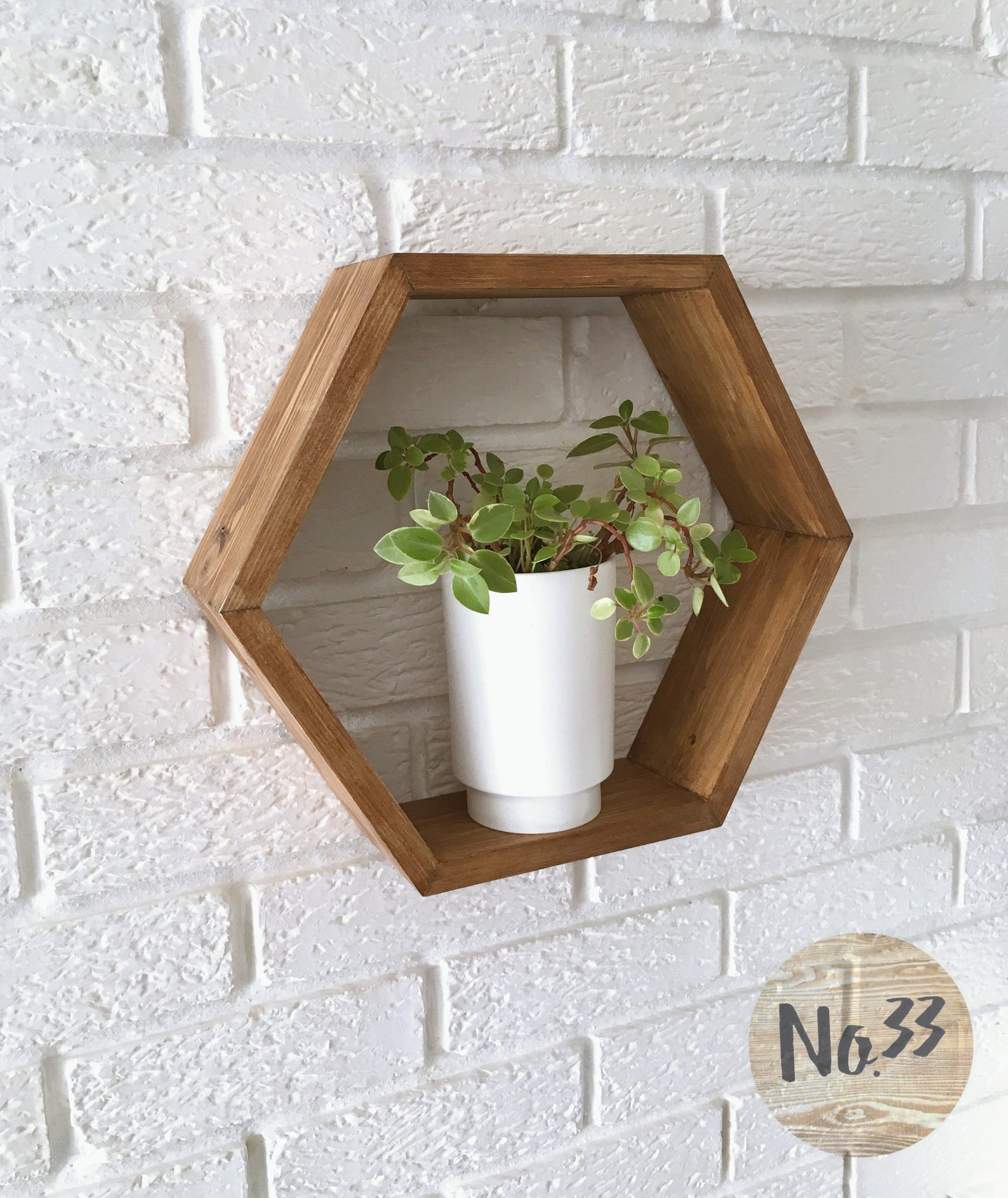 Handmade Wooden Hexagon Shelf/ Walnut | Etsy UK