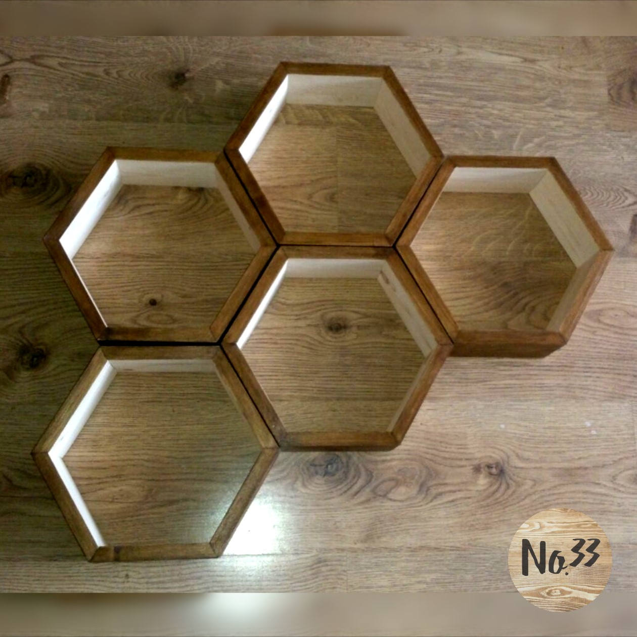 Handmade Wooden Hexagon Shelf/ Walnut - Etsy UK