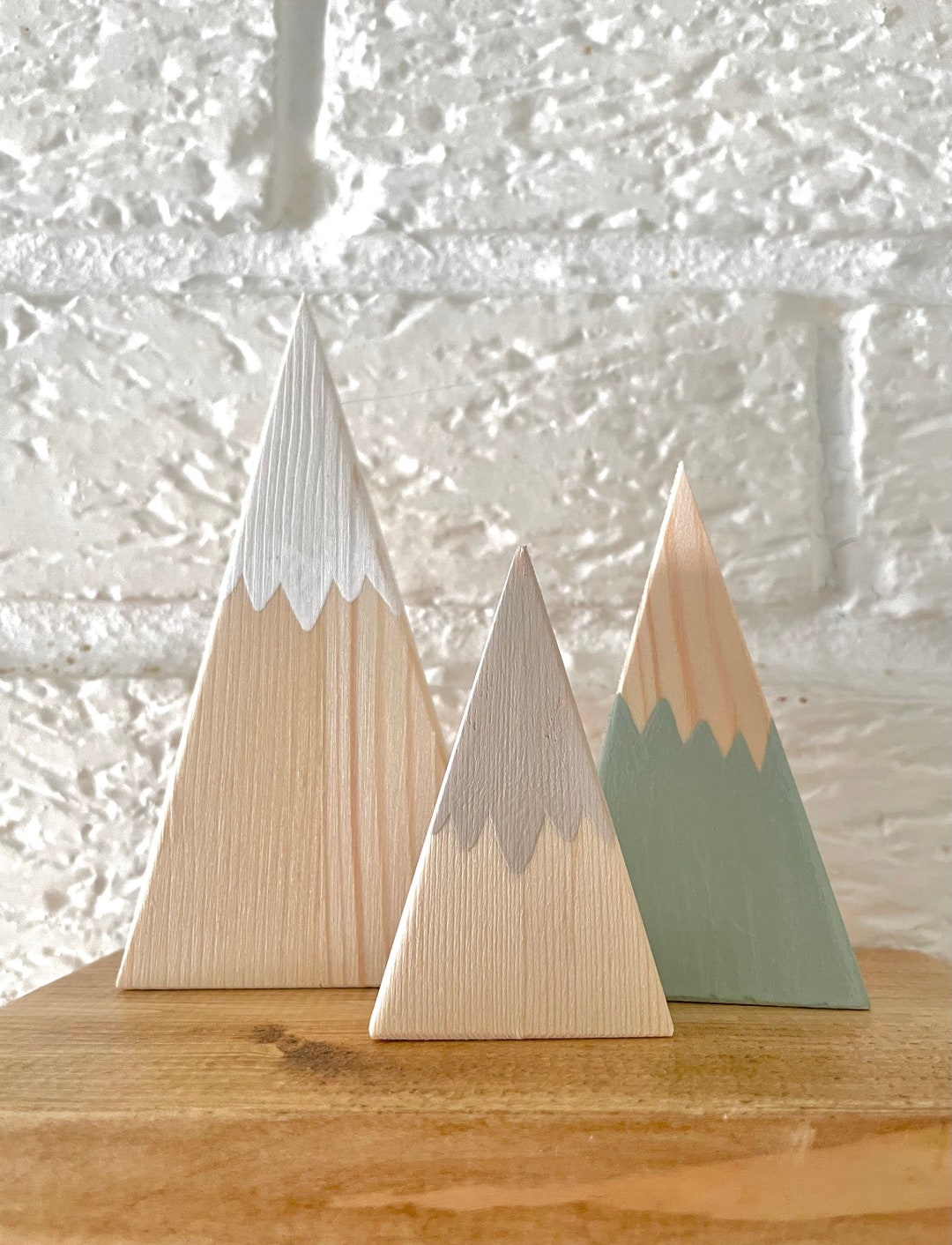 Handmade Wooden Natural Mountains/ Triangle - Etsy
