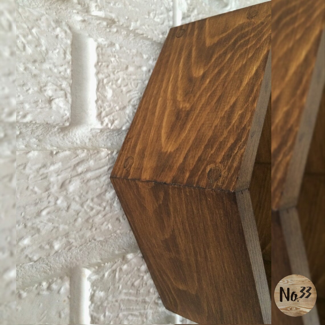 Handmade Wooden Hexagon Shelf/ Walnut | Etsy