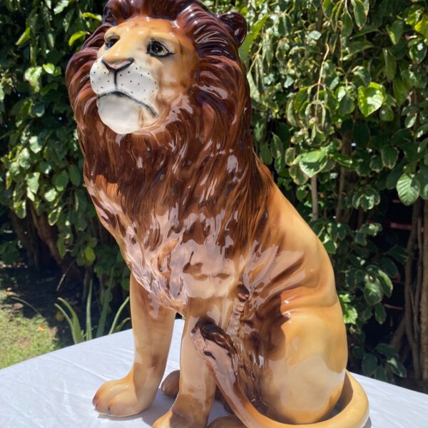Ceramic Lion - Etsy