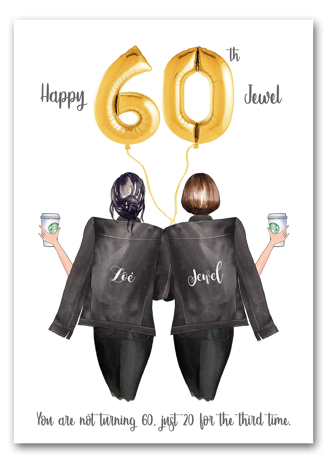 60th Birthday Print Personalised Birthday Print Best Friends Etsy Ireland