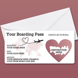 Personalised Scratch off Boarding Pass, Customised Surprise Birthday ...