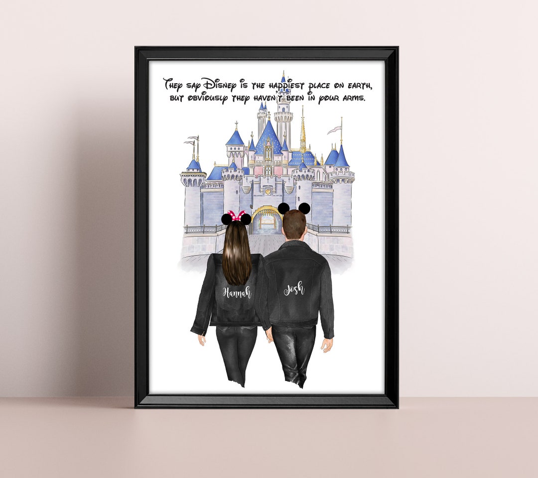 Disney Inspired Couples Print Disneyland Gift Custom - Etsy