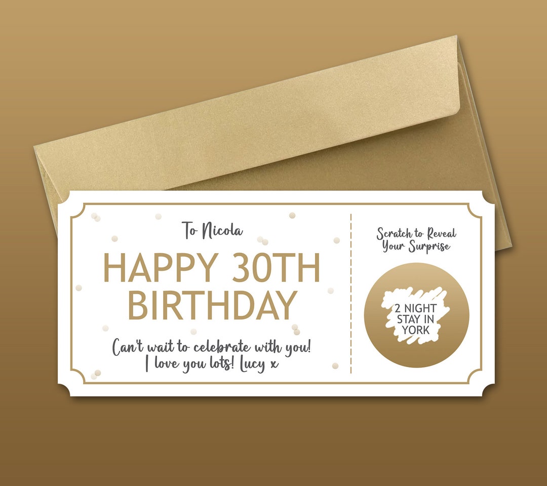 Personalised Scratch Card Gift Voucher, Special Birthday Scratch Card ...