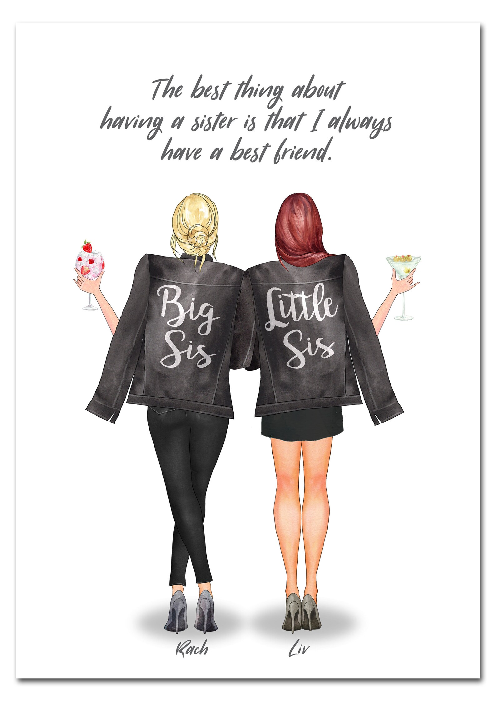 Sisters Gift Personalised Sister Print Best Sister Gifts - Etsy UK