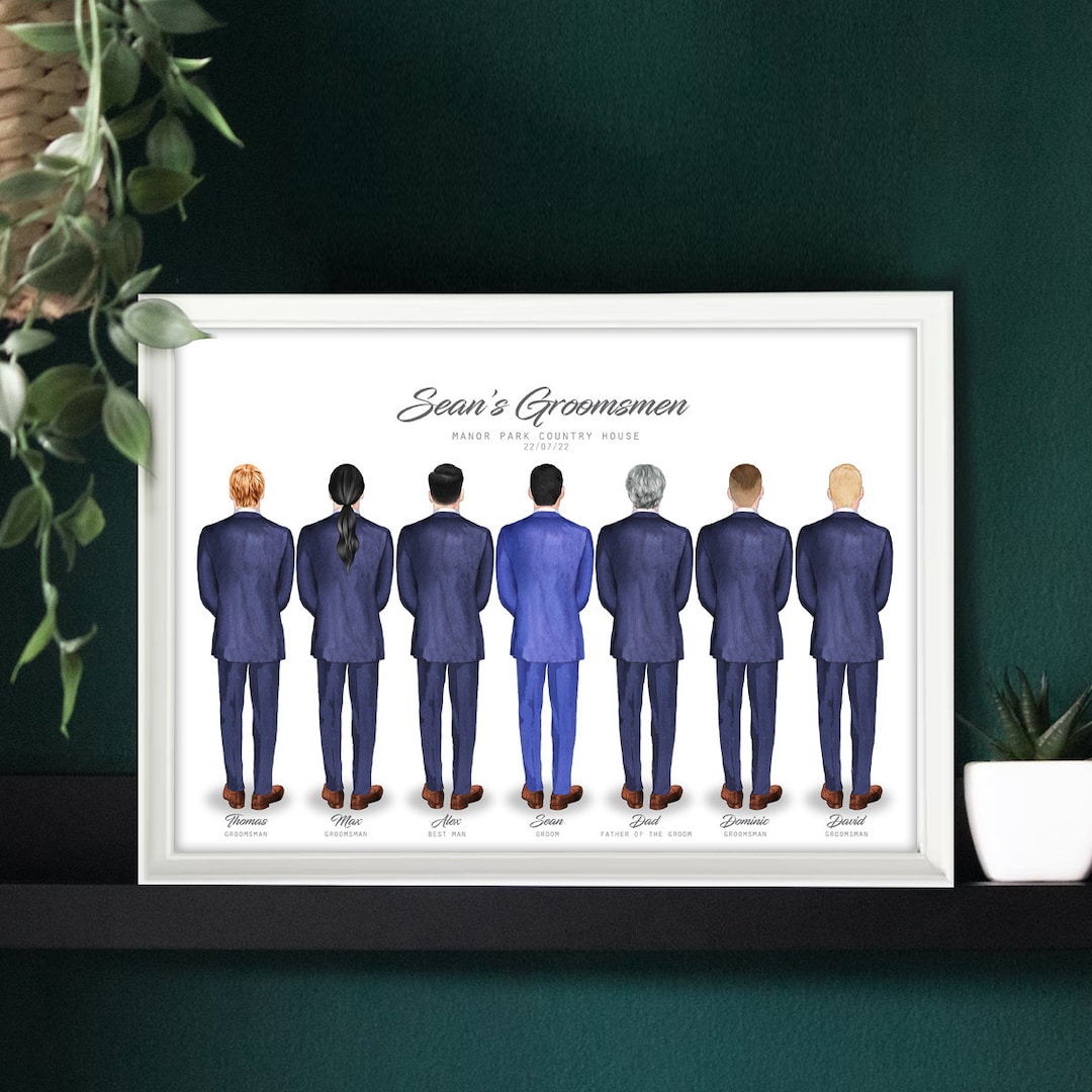 Personalised Groomsmen Suits Print, Best Man Present, Groomsmen Gift ...